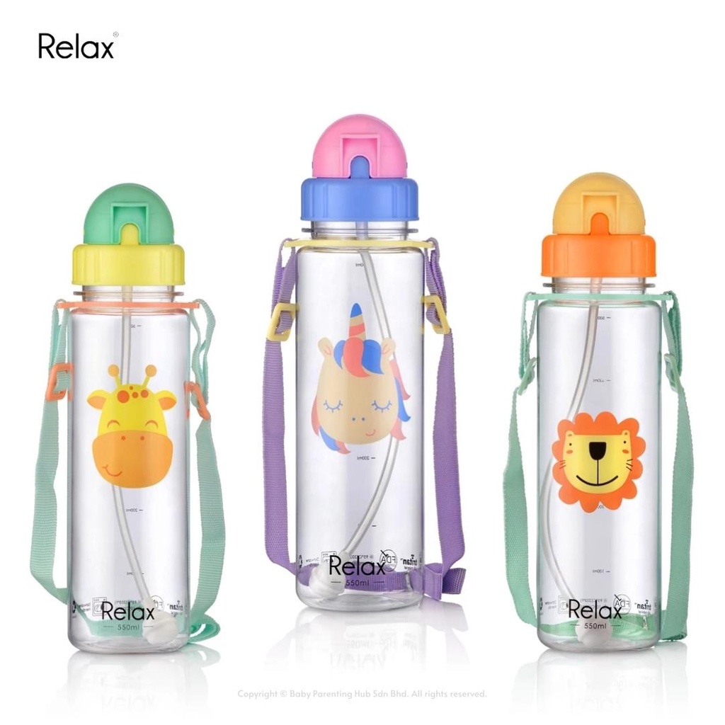 Relax Bottle With Straw 550ml Tritan Kids Water Bottle | Shopee Malaysia