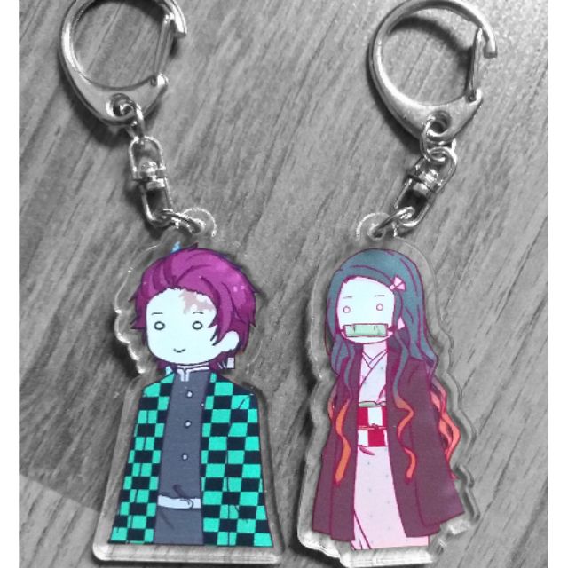 Kimetsu no Yaiba ・ Demon Slayer Tanjirou Kamado and Nezuko keychains ...