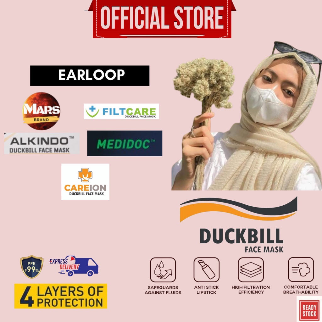 [Earloop Mask] Duckbill 3D Disposable 4ply Mask Face Mask Design Mask ...
