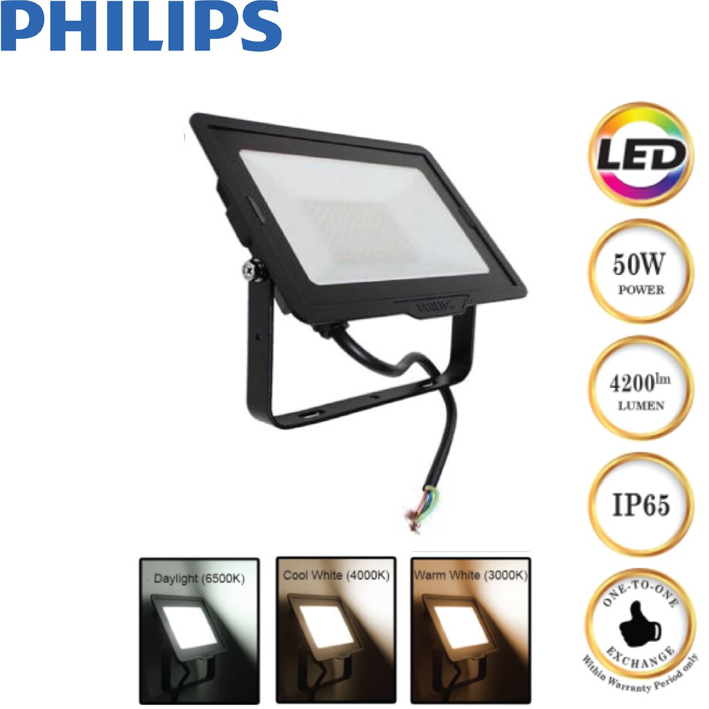 PHILIPS BVP150 50W ESSENTIAL SMARTBRIGHT LED FLOODLIGHT(6000K,4000K,3000K) | Shopee Malaysia