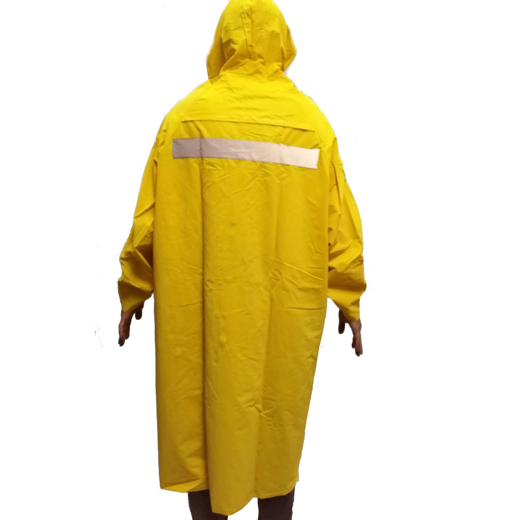 Baju Hujan Tebal Panjang Berbutang Warna Kuning Long Rain Coat Heavy ...
