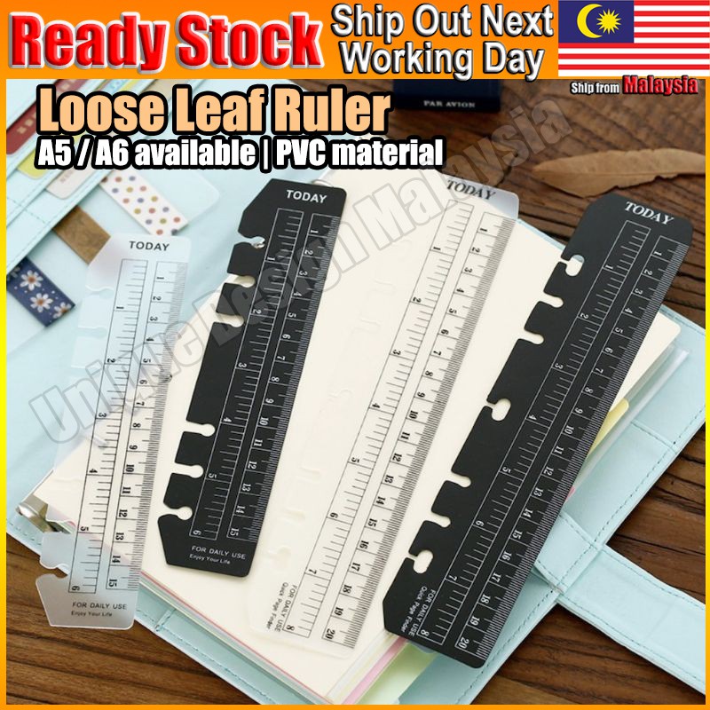 A5 A6 PVC Planner Agenda Ruler 6 Holes Loose Leaf Spiral Notebook Ruler ...