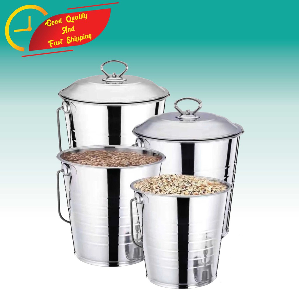 MAS Stainless Steel Multipurpose Bucket with Cover/ Baldi Stainless ...