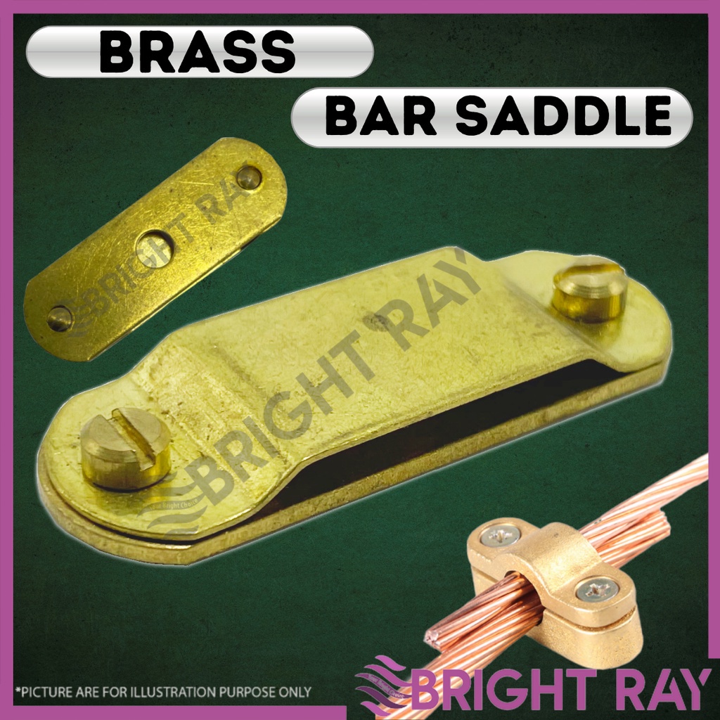 1PC Premium 1"X1/8" Brass Strip Bar Saddle for lightning arrester ...