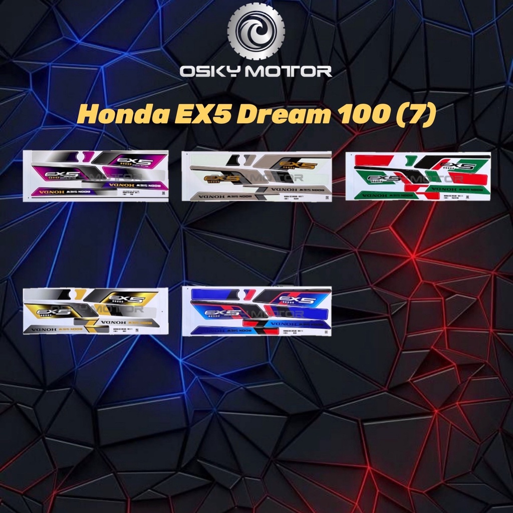 Honda EX5 Dream 100 (7) Body Sticker - Pink / Black / Palestine / Grey ...