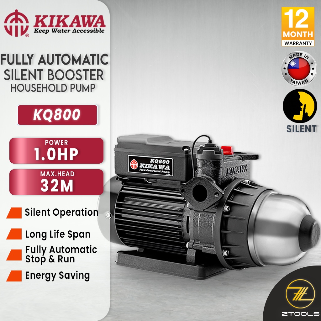 (Super Silent) KIKAWA KQ-SERIES Automatic Booster Pump 0.5HP & 1HP Home ...
