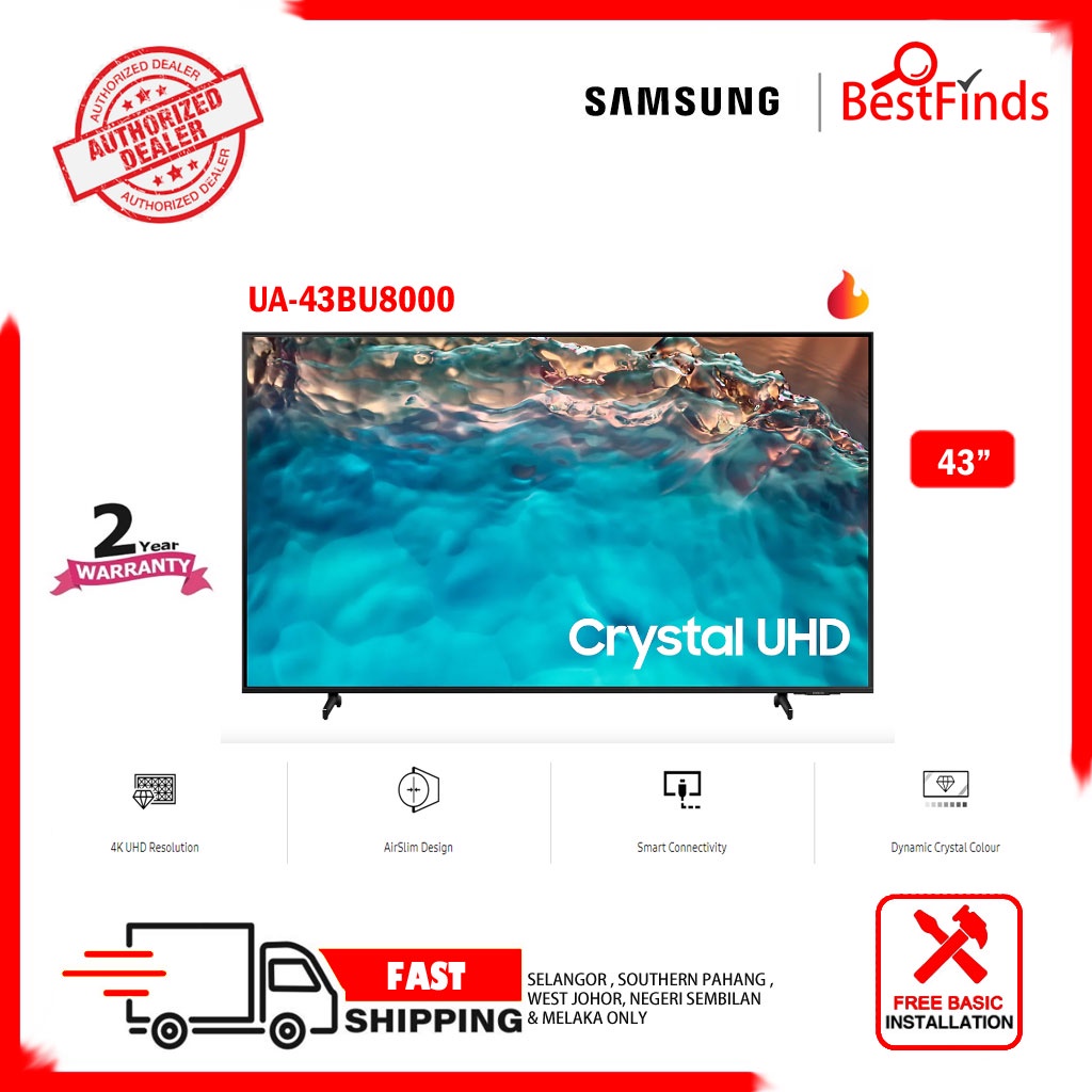[NEW] Samsung BU8000 Crystal UHD 4K Smart TV (2022) (43''/ 50''/55''/60''/65''/70"/75"/85") 2022 ...