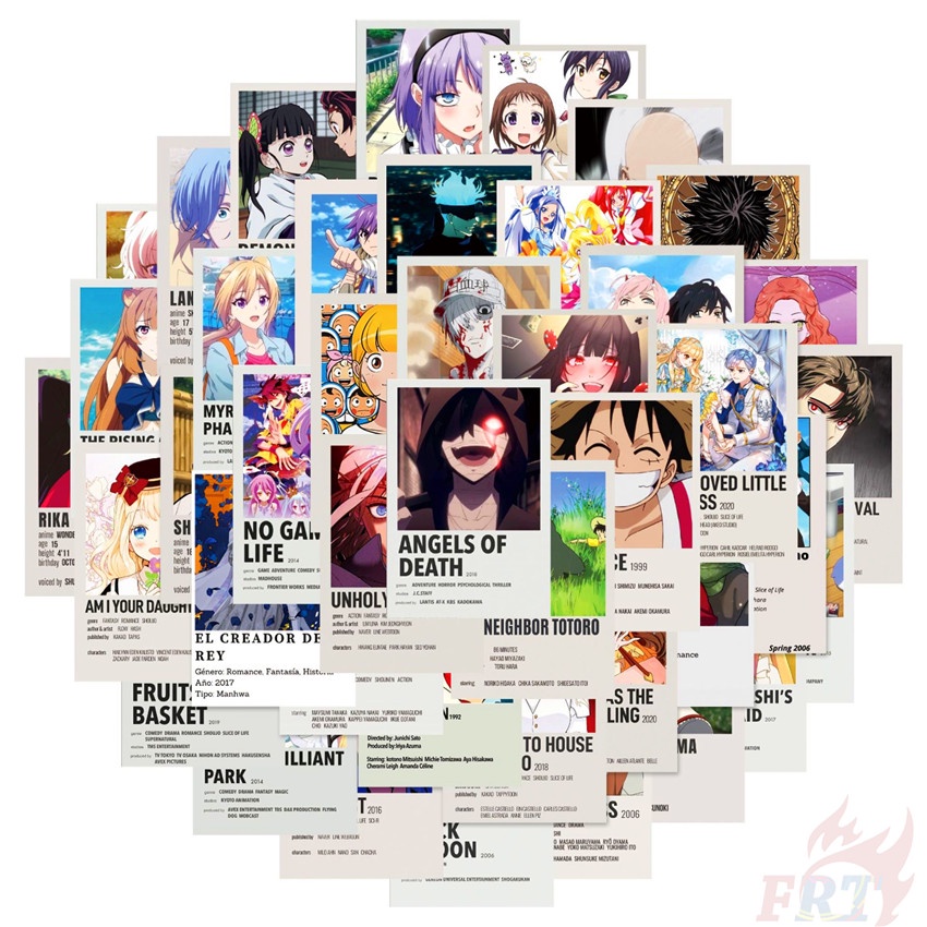 50Pcs/Set Shōnen Manga Series 05 Mixed Magazine Mini Poster Stickers ...