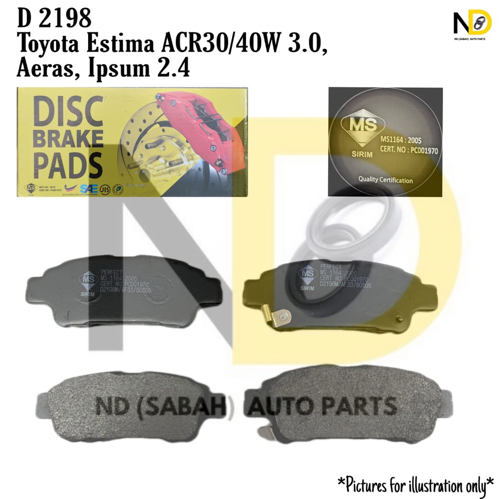 TOYOTA ESTIMA 3.0 ACR30W / ACR40W / AERAS / IPSUM 2.4 (01") D2198 REAR ...
