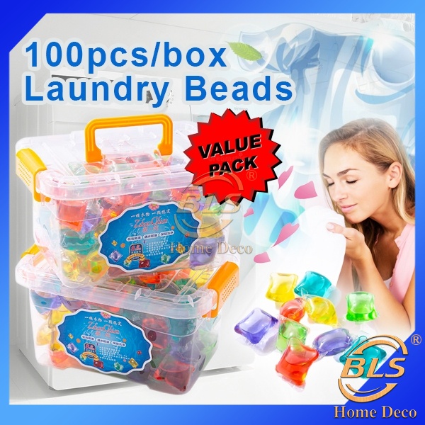 VALUE PACK 100pcs/box Laundry Beads Magic Gel Fragrance Washing Cleaner ...