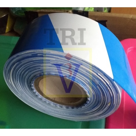 PUTIH Barrier tape barricade police line, blue and white safety tape ...