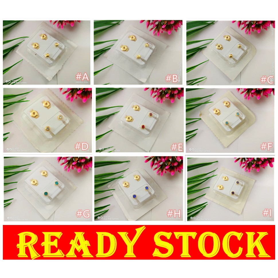 Q-1 American Gold Anti Allergic QPP Stainless Steel Earring Ear stud ...