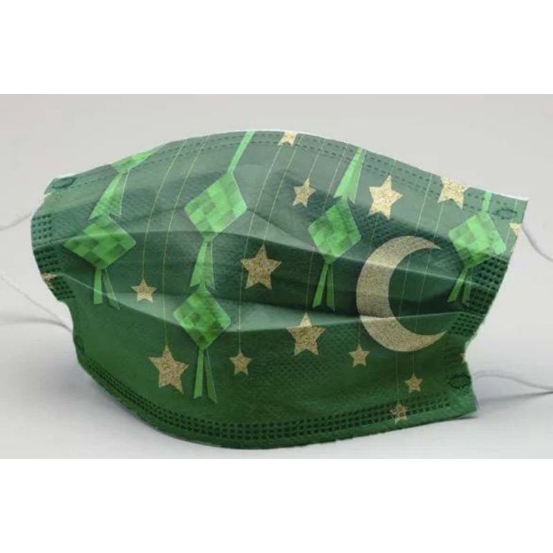 Face Mask Hari Raya Aidilfitri Disposable Earloop 3ply Face Masks ...