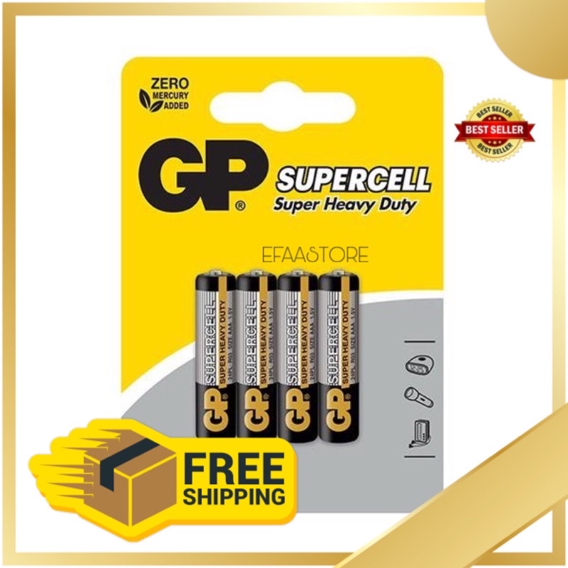 BATTERY AAA/AA GP SUPERCELL SUPER HEAVY DUTY BATERI AAA BATERI AA ...