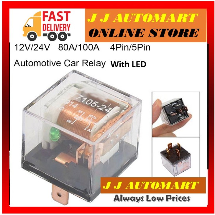 12V 80A 5 PIN Relay Transparent with LED (1PC) | Shopee Malaysia