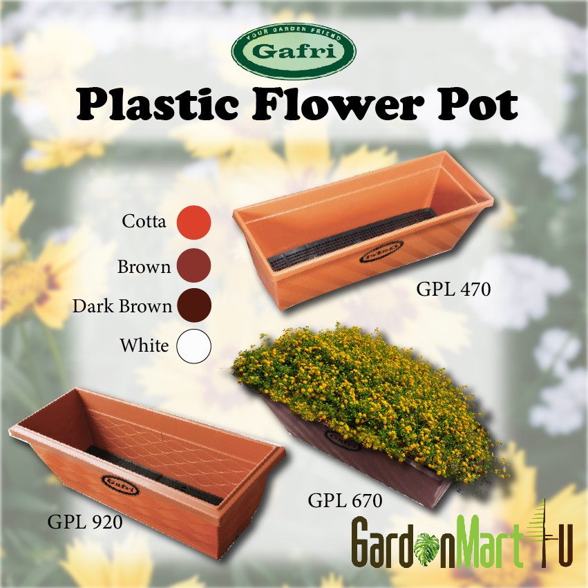 GAFRI GPL470 GPL670 GPL920 Flower Plastic Planter Pot Pasu Bunga ...