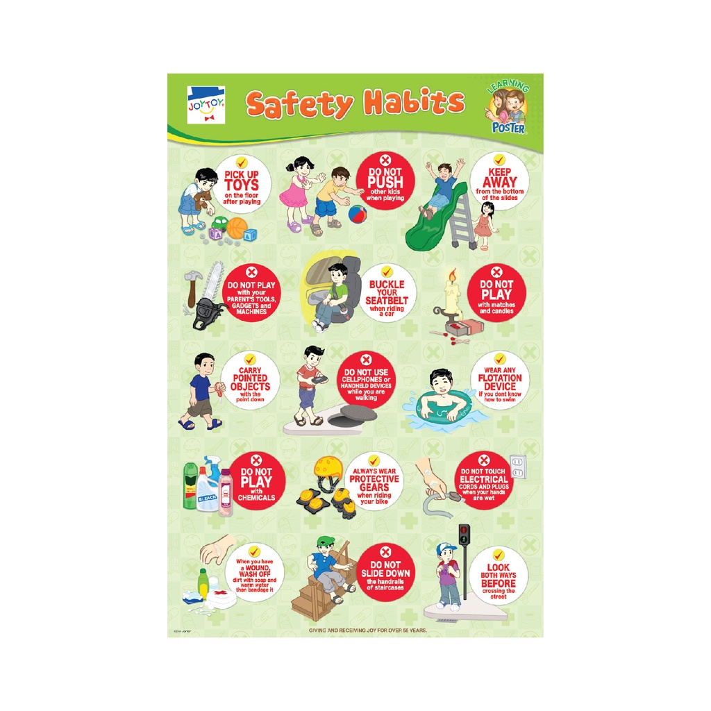 JOYTOY Safety Habits Educational Poster | Shopee Malaysia