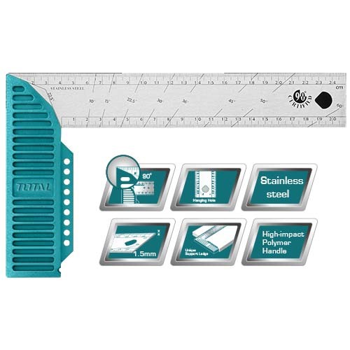Total CRAFTS 300mm right angle ruler TMT61126 | Shopee Malaysia