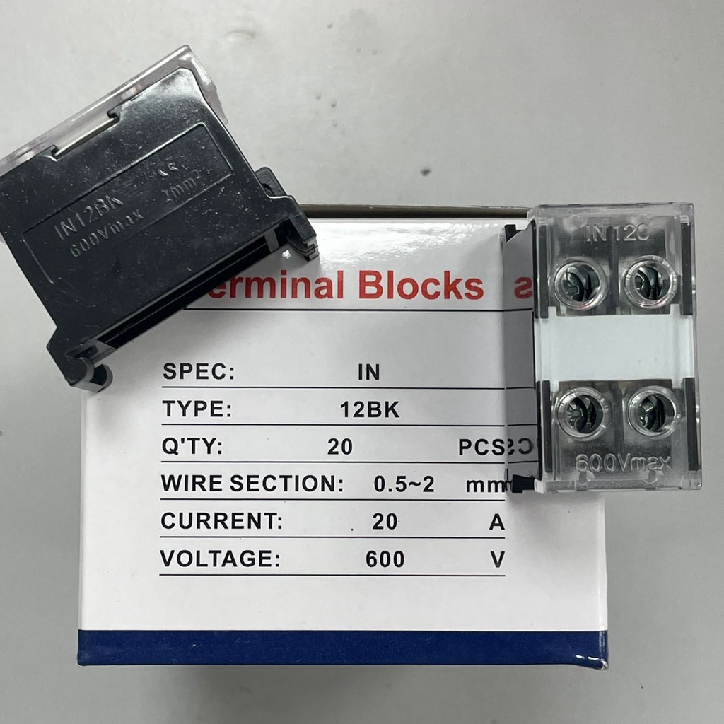 DIN RAIL TERMINAL BLOCK-IN TYPE (12/13/20/30/411/60/100BK) | Shopee ...