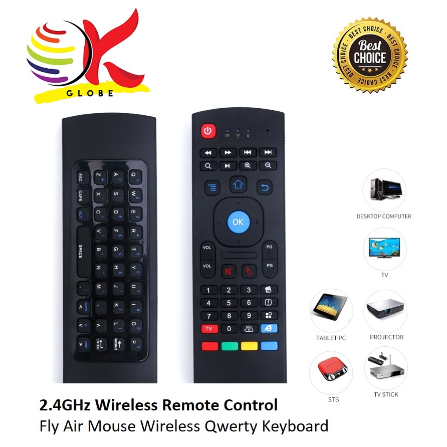 2.4GHZ WIRELESS REMOTE CONTROL MX3 FLY AIR MOUSE KEYBOARD WIRELESS ...