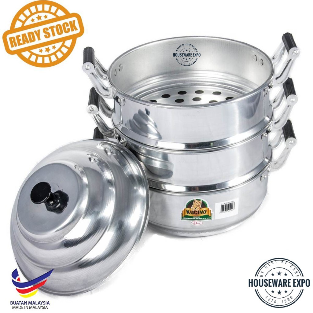3 Layer Aluminium Steam Pot 32cm - 40cm - [32CM / 34CM / 36CM / 38CM ...