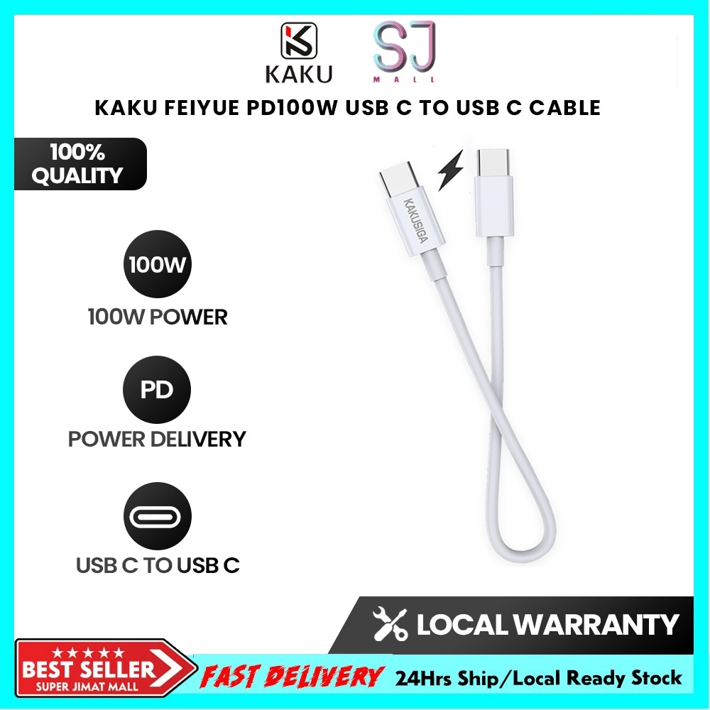 KAKU FEIYUE PD 100W Cable 5A Super Fast Charge QC Type C to USB C Cable Powerbank Pad Realme ...