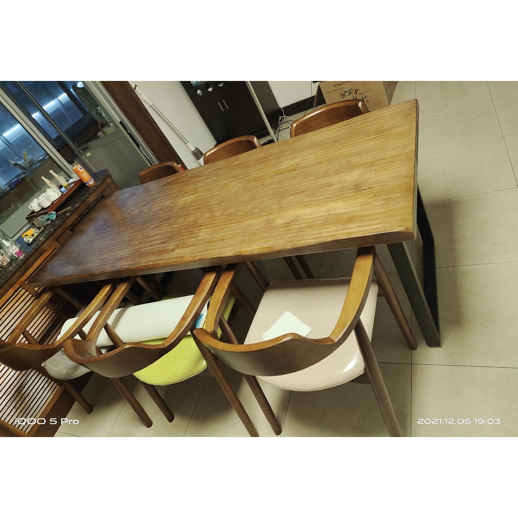 XYY solid wood dining table, Customize size, Meja Makan komputer ...