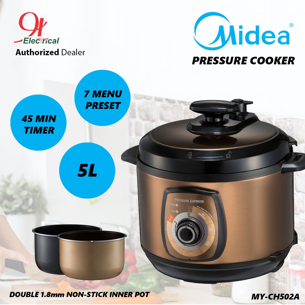 MIDEA 5.0L Pressure Cooker with Dual Inner Pot MY-CH502A | Shopee Malaysia