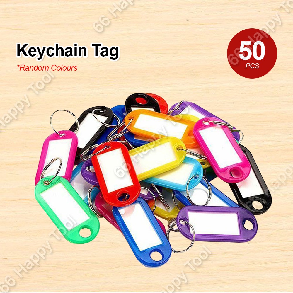 50pcs Keychain Tag Plastic Key Holder Tag Label Random Mix Color 50pcs ...