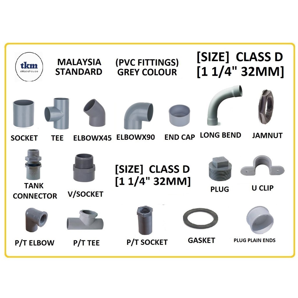 uPVC Fitting 1 1/4" 32mm Tee Plug Elbow Tank connector End Cap Valve ...