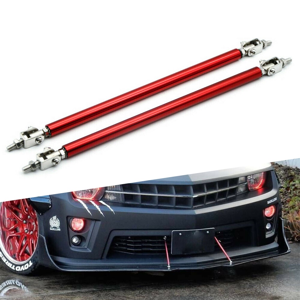 2PCS Universal Adjustable Racing Front Bumper Lip Splitter Tie Bar ...