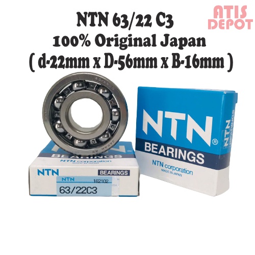 NTN HONDA WAVE 125 ( 63/22 C3 ) 100% ORIGINAL Motorcycle Engine Crankshaft Bearings | Shopee ...