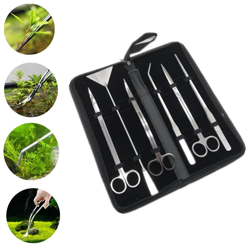 Stainless Steel aquarium Plants Grass Scissor Tweezers Shovel Kit ...