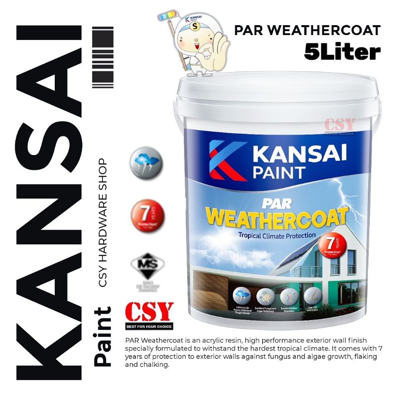 Kansai PAR Weathercoat 5Liter Exterior Paint | Shopee Malaysia