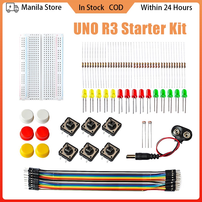 Starter Kit UNO R3 Arduino Breadboard LED Jumper Wire Button Development Board For Education Lab ...
