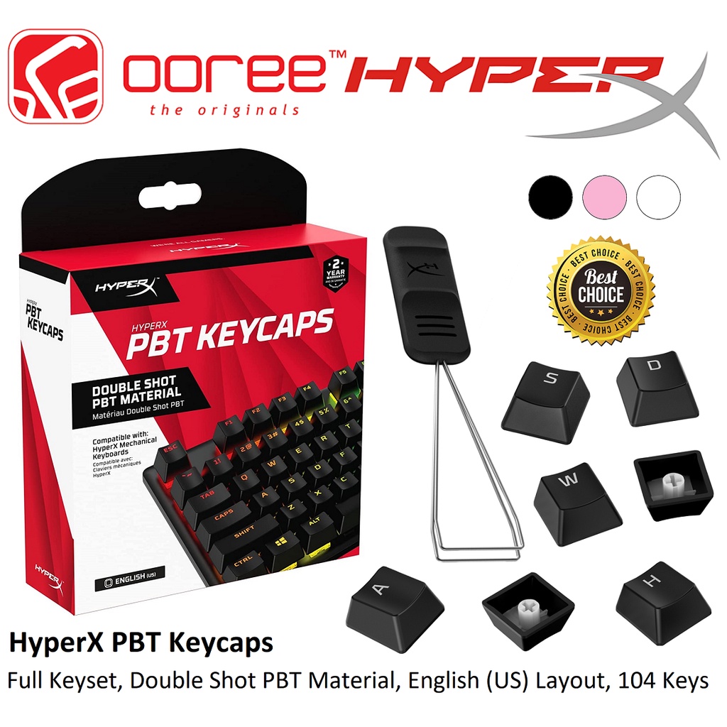 HYPER-X HYPERX PBT KEYCAPS FULL KEYSET WITH 104 KEYS, DOUBLE SHOT PBT ...