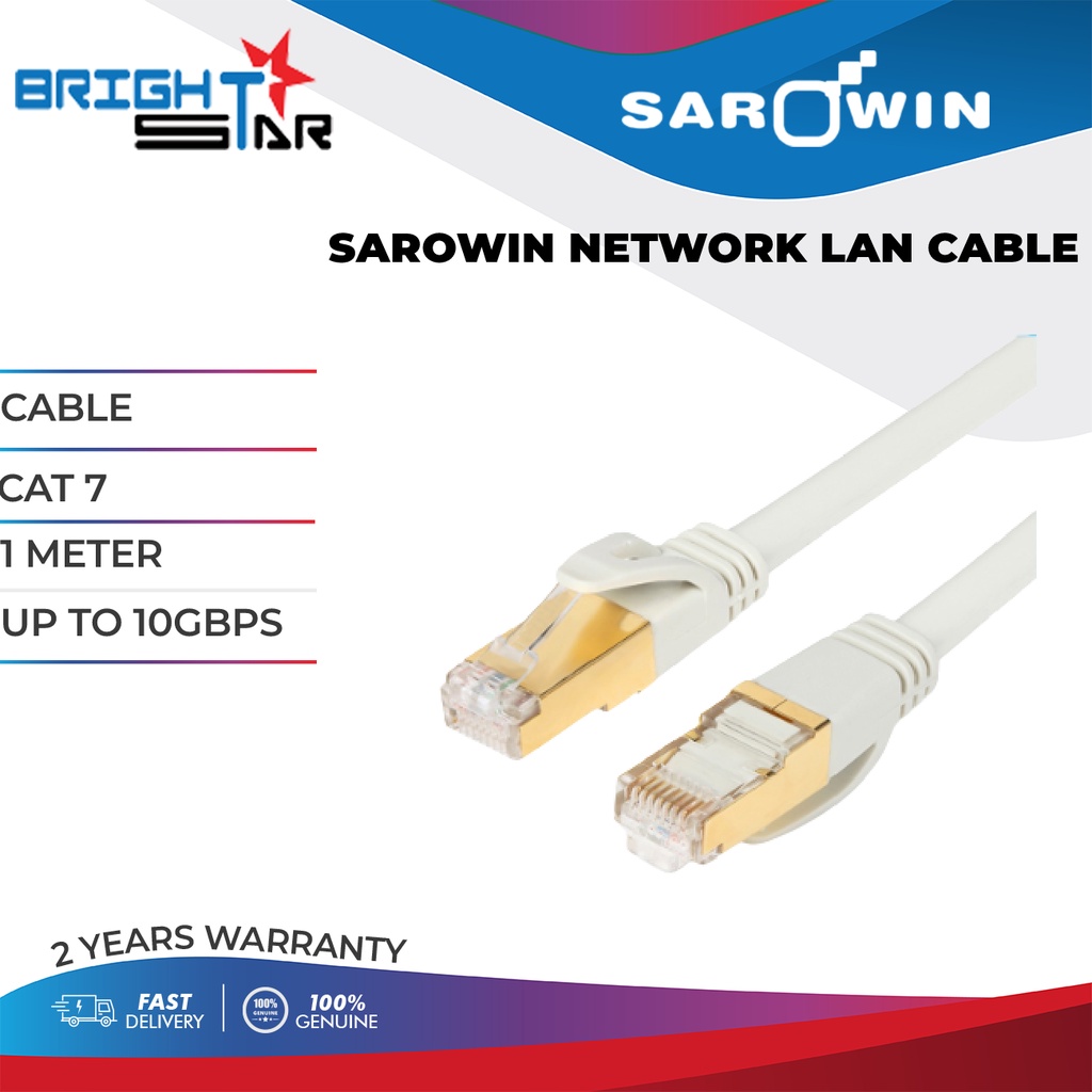 CABLE SAROWIN NETWORK LAN CABLE / CAT 7 / (1, 2,3,5,10,15,20METER) / UP ...