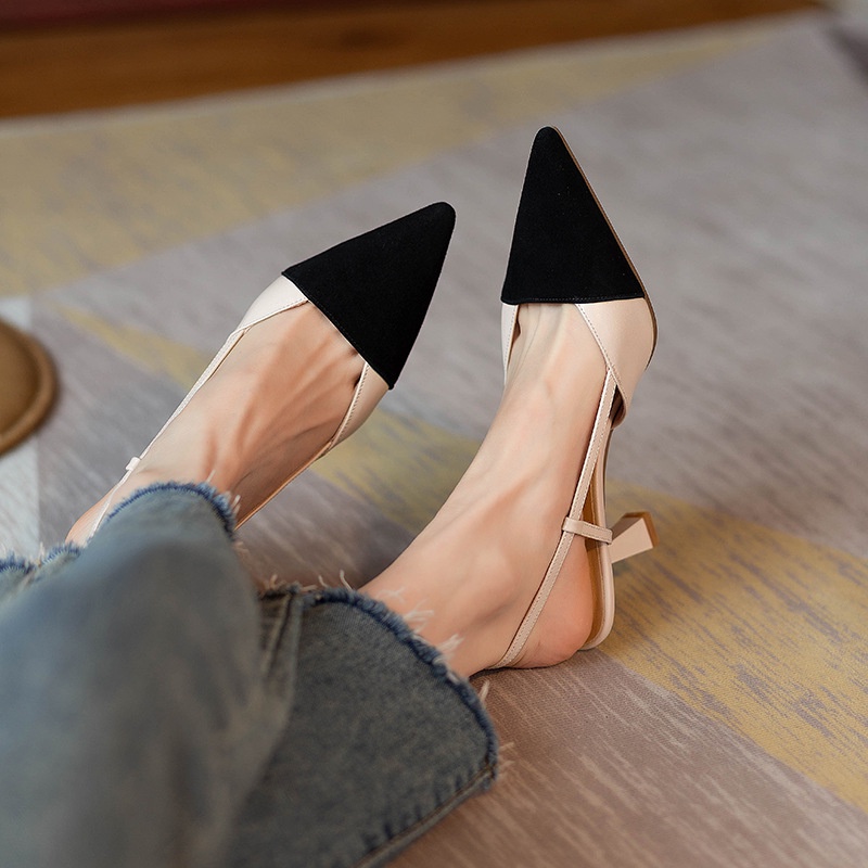 Pointed Toe Stiletto High Heels Fashionable Slimmer Look Exposed Heel ...