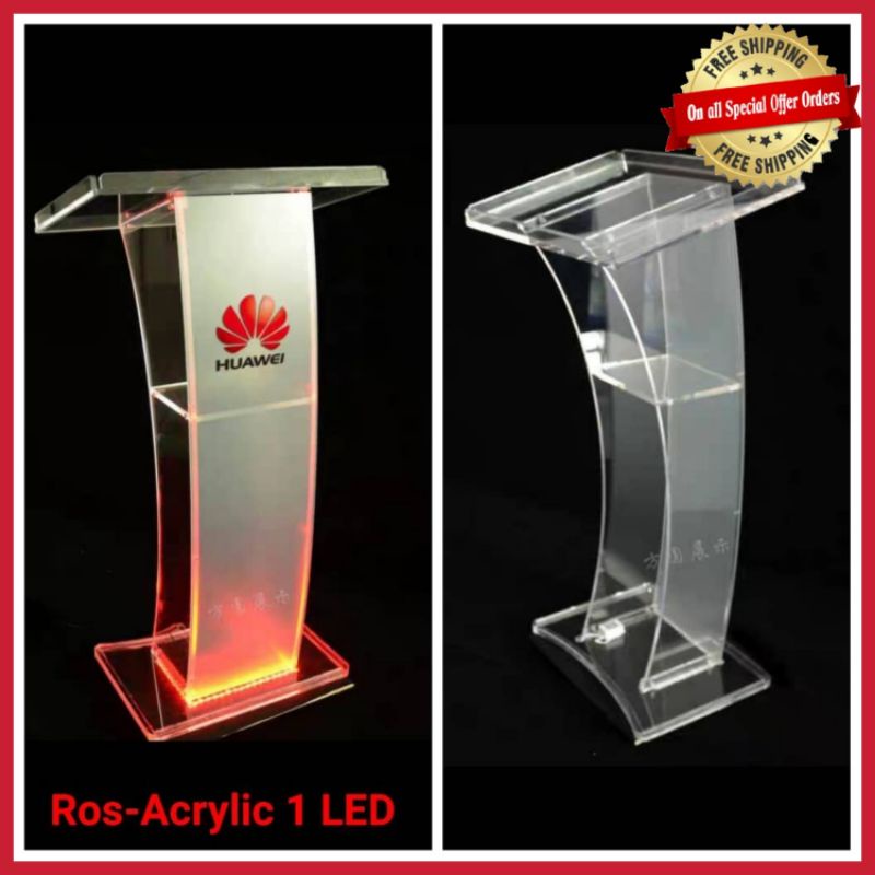 WE Rostrum Stand Podium Acrylic Rostrum With LED Light | Shopee Malaysia