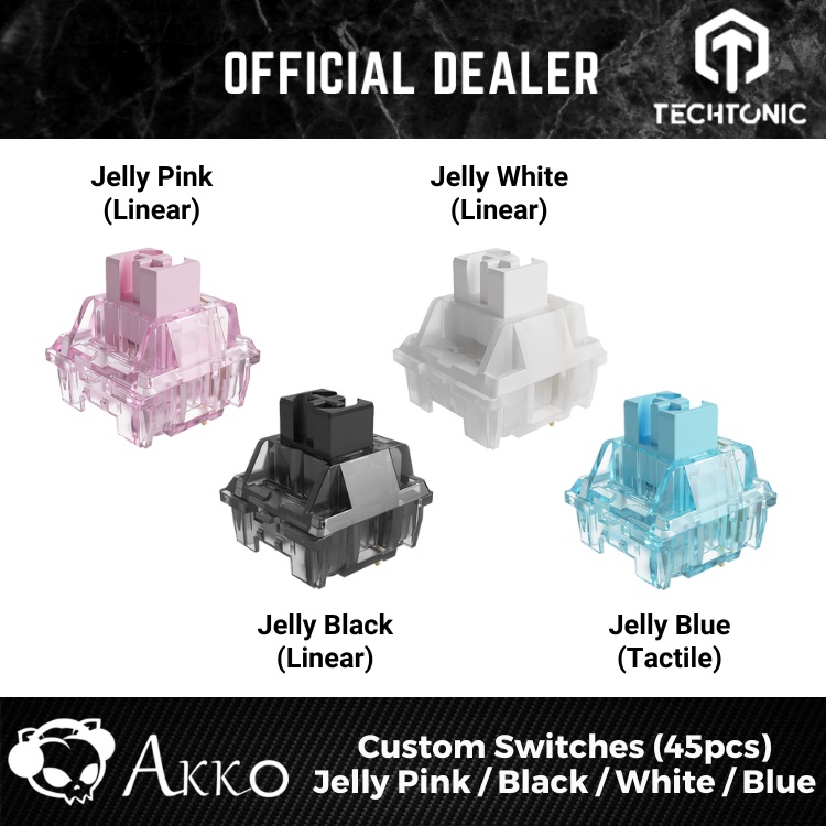 Akko CS Jelly Pink / Jelly Black / Jelly White / Jelly Blue Switches ...