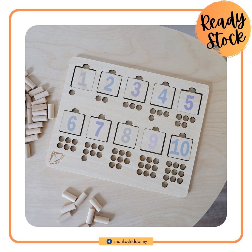 Montessori Wooden Counting 1-10 Preschool Learning Early Education ...