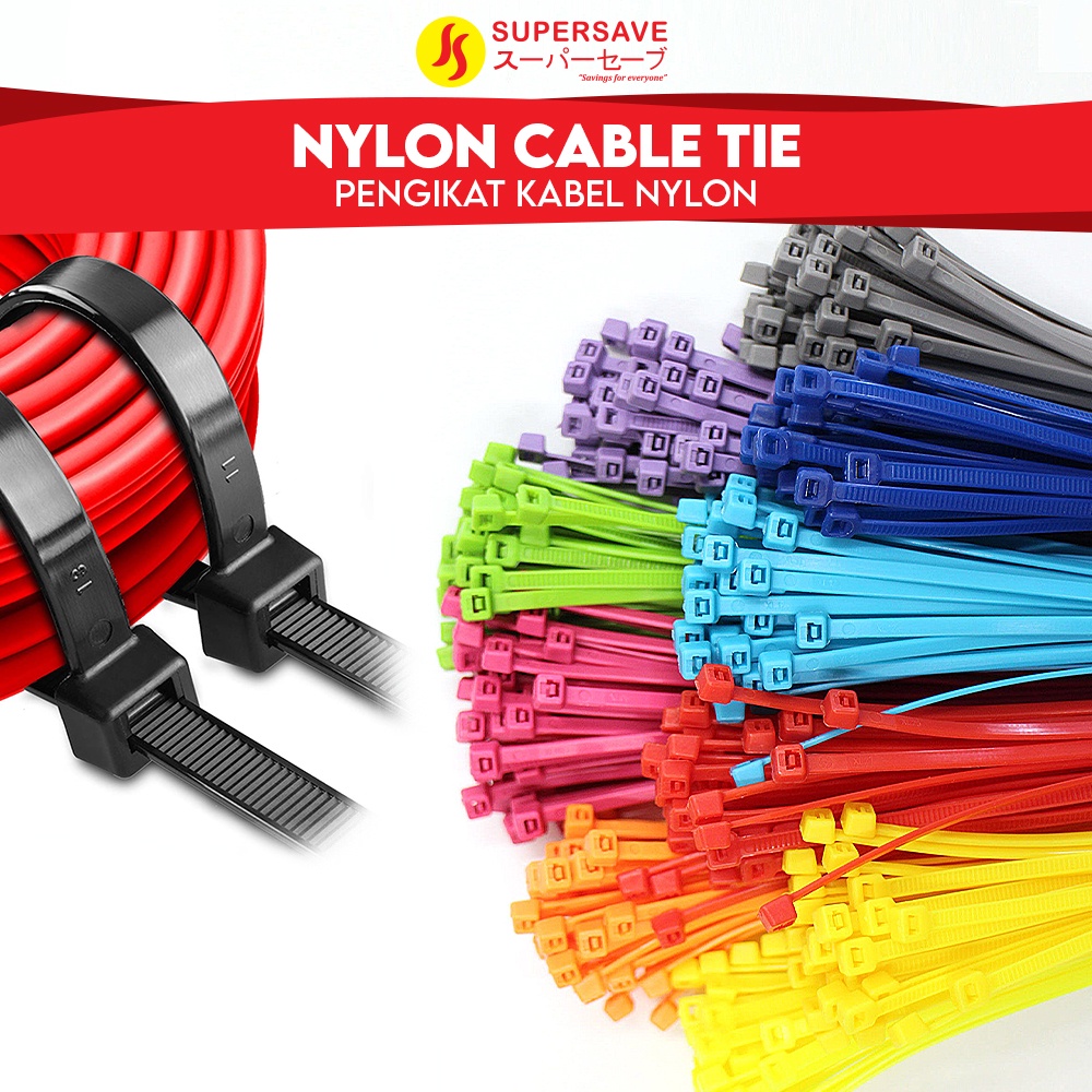 SUPERSAVE Nylon Cable Tie Wiring Bind Cable Ties Locking Zip Wire Cable ...