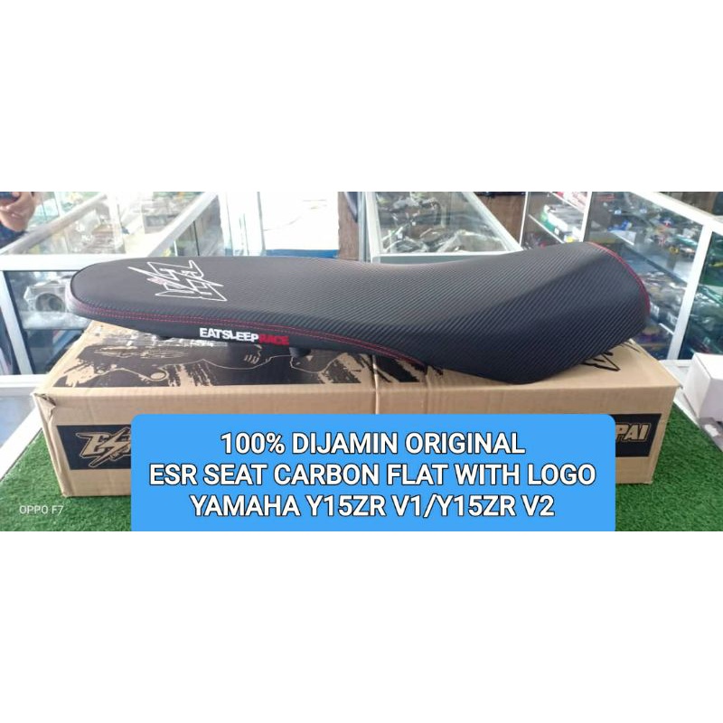 ESR SEAT CARBON FLAT WITH LOGO YAMAHA Y15ZR V1/Y15ZR V2 LEMBUT DAN ...