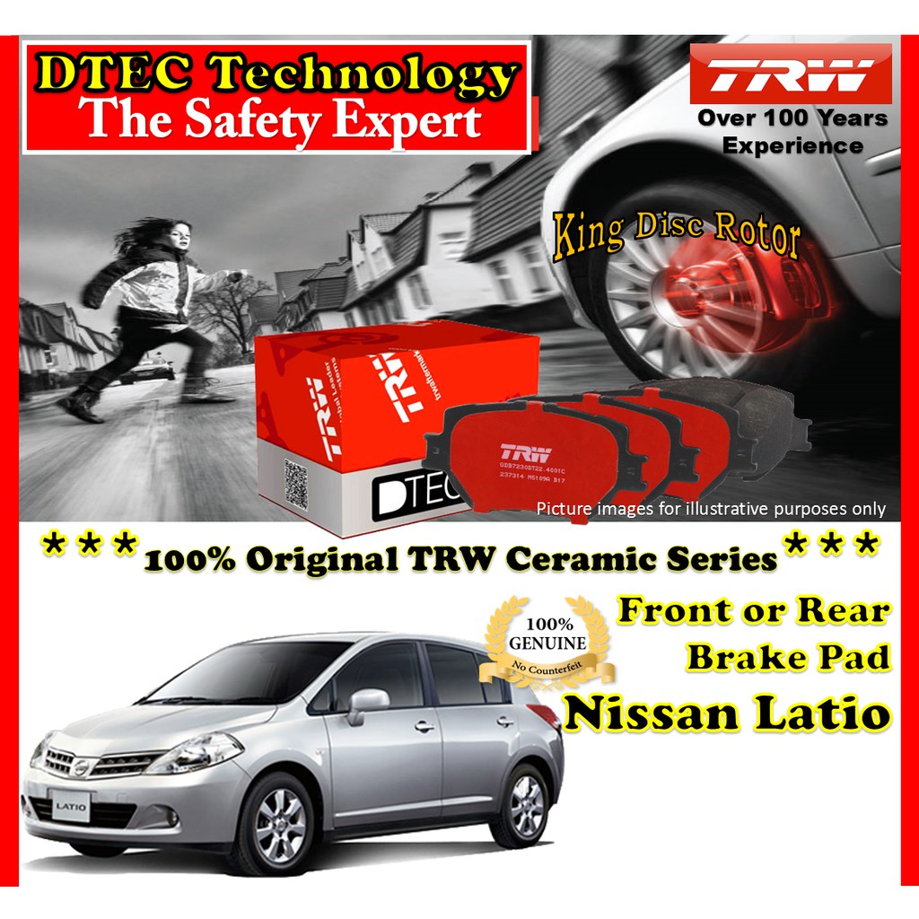 Nissan Latio Shlphy TRW DTEC Ceramic Brake Pad / TRW D-TEC Seramik brek Pad | Shopee Malaysia