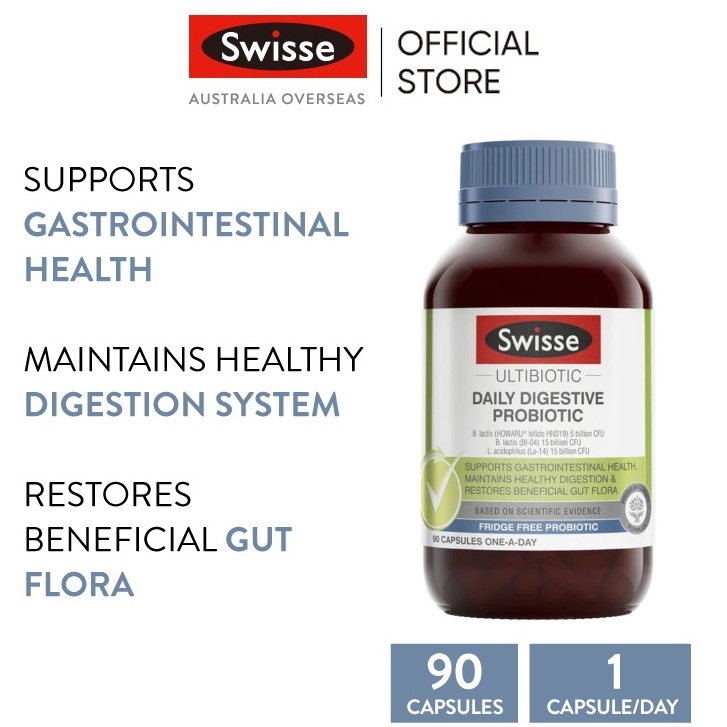 Swisse Ultibiotic Daily Digestive Probiotic 90 Capsules (EXP:11 2026) | Shopee Malaysia
