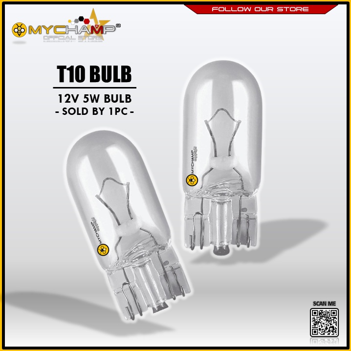 T10 5W 12V (1Pcs) Car Halogen Signal Interior Light Lamp Bulb Warm ...