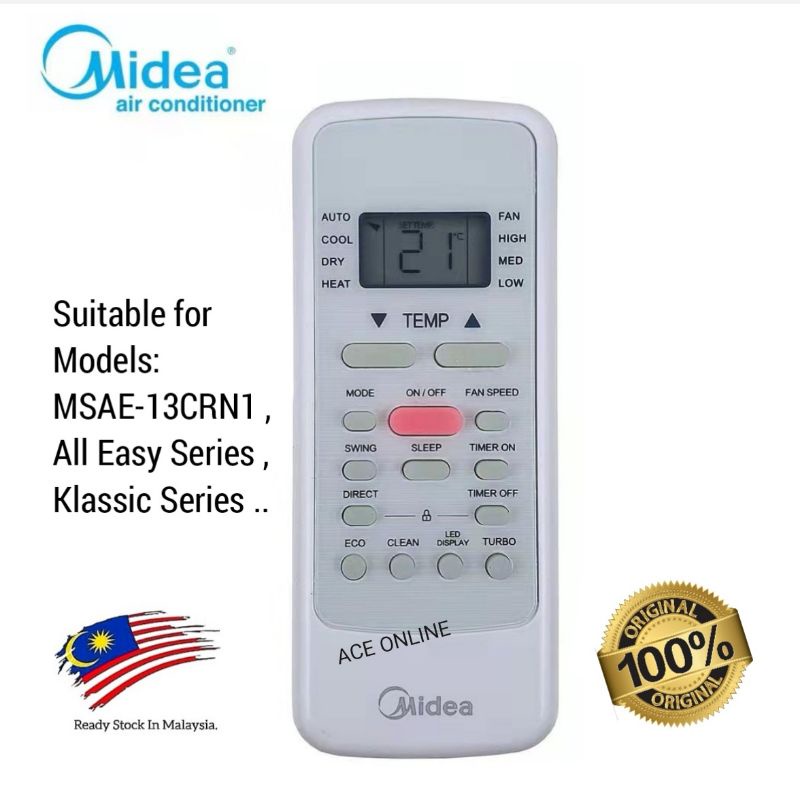 Original Midea Aircond Remote Control RG51B Compatible With R51I4/BRB ...