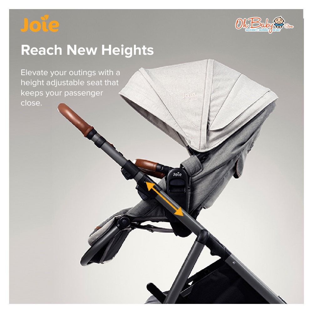 Joie Aeria Signature Stroller | Height Adjustable Multi-Mode Pushchair ...