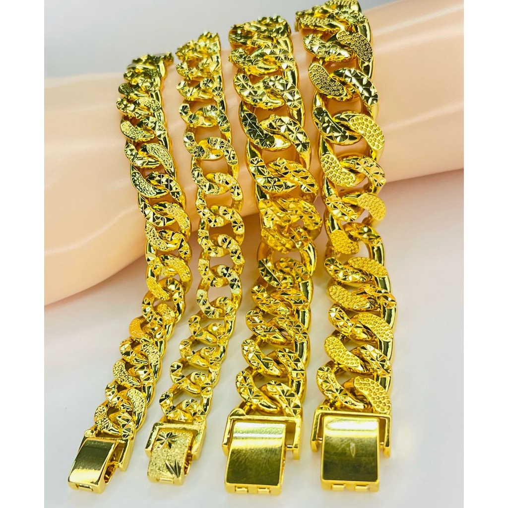 Gelang Benson Lebar 1.8cm &Lebar 1.1cm Gelang Tangan Emas Bangkok/korea ...