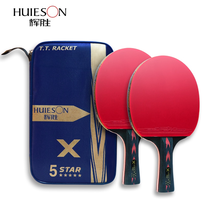 Huieson 2Pcs 5 Star Carbon Table Tennis Racket Set Lightweight Powerful ...
